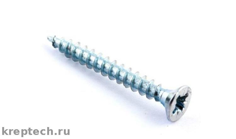 Шуруп универсальный белый цинк, головка потай, шлиц PZ 3х16 1000 штук в ...